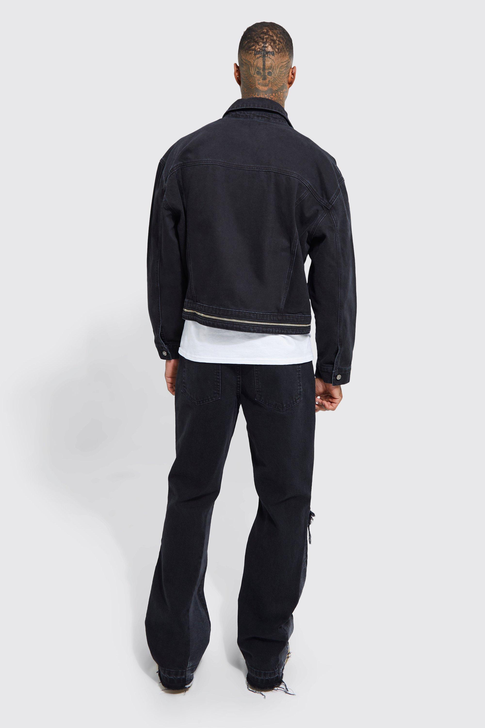 Boxy Denim Jacket With Zip Detail | boohoo Boxy Denim Jacket With Zip Detail | boohoo
